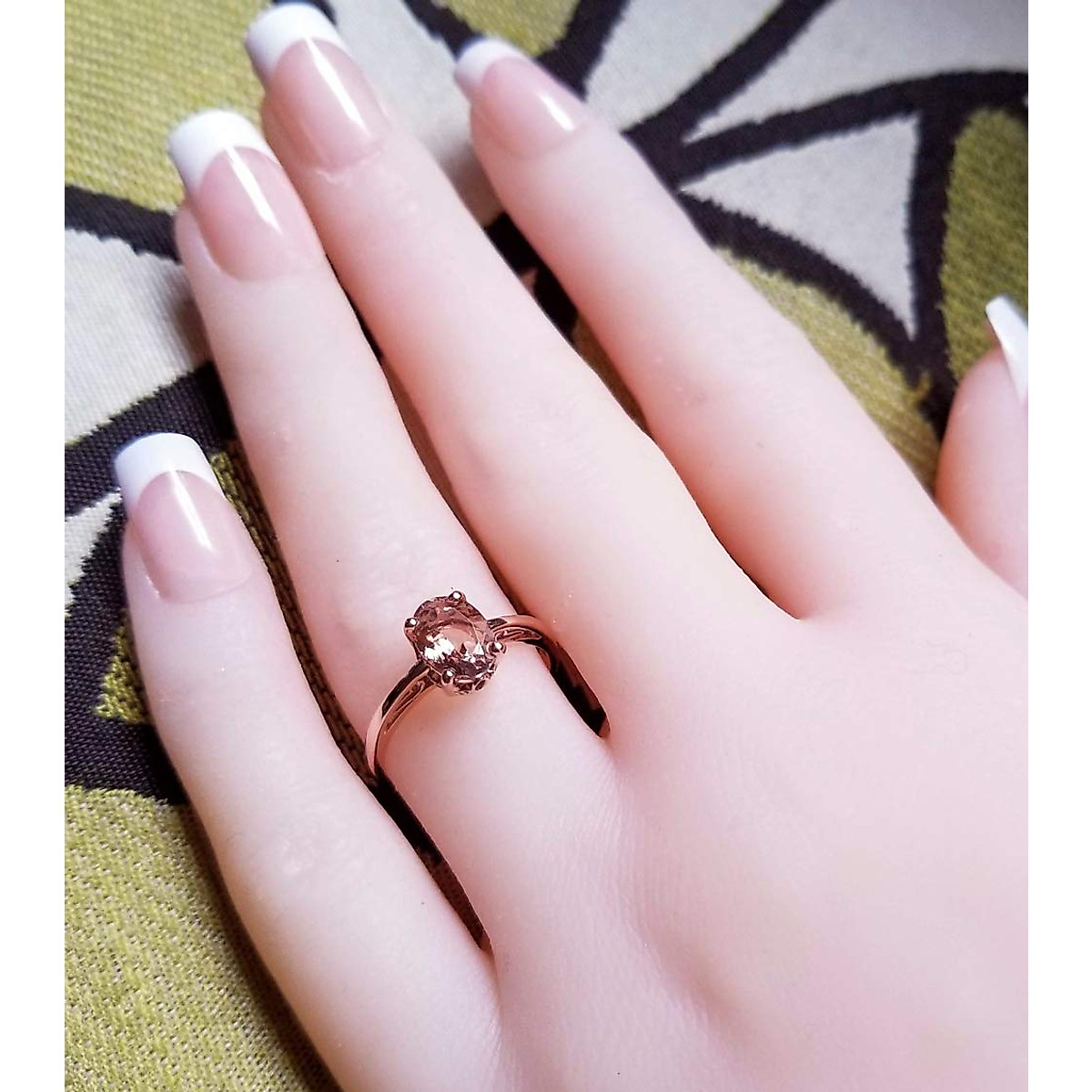 1ct Oval Morganite 14K Rose Gold Ring (6.5)