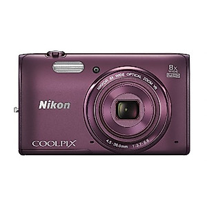 Nikon COOLPIX S5300 16 MP Wi-Fi CMOS Digital Camera with 8x Zoom NIKKOR Lens and 1080p HD Video (Plum) (Discontinued by Manufacturer)