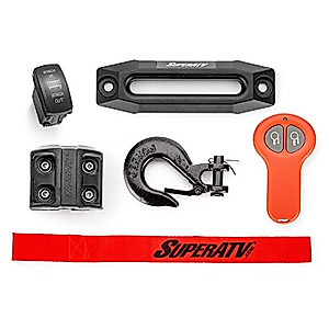 SuperATV 4500 LB Winch Compatible with 2021+ Yamaha Wolverine RMAX 2 / RMAX 4 | Ready-Fit Winch | 1.3 HP Motor | Preassembled and Wired | 50 Foot Remote Range | 3/16" Steel | 166:1 Gear Ratio
