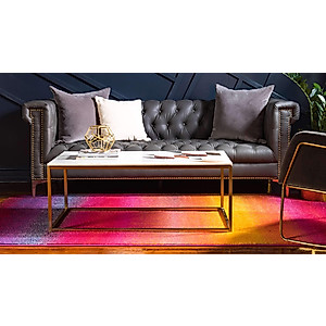 Unique Loom Estrella Collection, Gradient, Sunset, Abstract, Bright Colors Area Rug, 5 x 8 ft, Pink/Gold