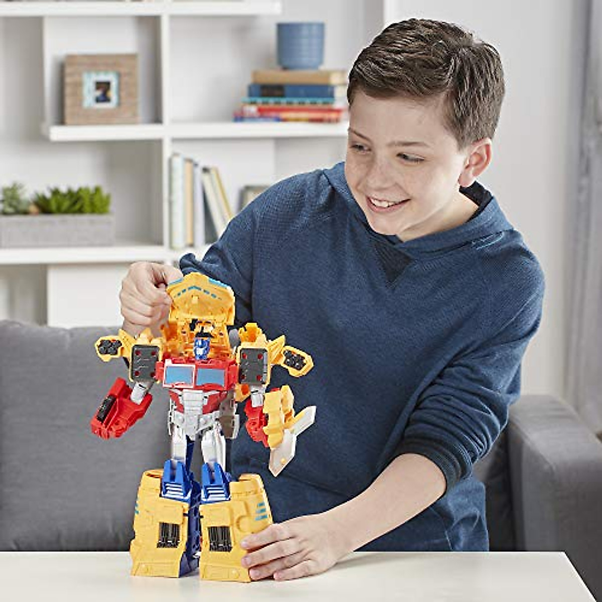Transformers Toys Cyberverse Spark Armor Ark Power Optimus Prime Action Figure - Combines with Ark Power Vehicle to Power Up - for Kids Ages 6 & Up, 12"