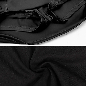 Oyamiki Women's Athletic Tennis Skorts with Pockets Built-in Shorts Golf Active Skirts for Sports Running Gym Training Black