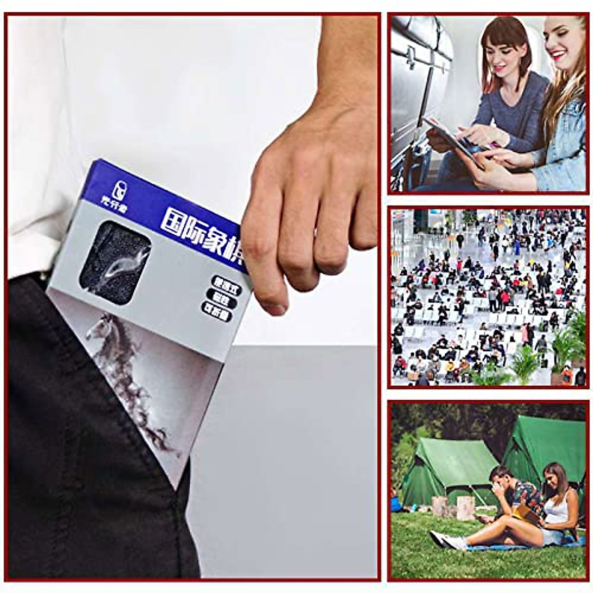 ljhnba Foldable Chess Board Mini Size Magnetic Chess Set Travel Portable Wallet Pocket Chess Board Game for Camping Family Game