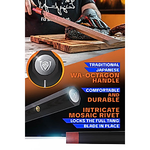 Dalstrong Slicing Tuna Knife - 17 inch Single Bevel Blade - RONIN Series - Japanese AUS-10V Damascus Kitchen Knife - Razor Sharp - Slicer - Red Rosewood Handle - w/Sheath