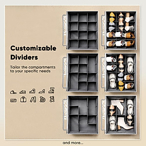 Homaisson 2-Pack Shoe Storage Organizer for Closet, Large Shoe Box Storage + 3 Pack Bed sheet organizers and storage, Foldable Sheet Set Organizers for Linen Closet (Grey+Black)