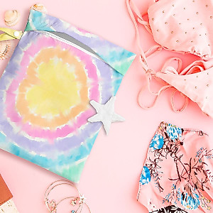 zcyxuuw Wet Bag, Wet Dry Bag, Wet Bag for Swimsuit, Travel, Beach, Pool, Diapers, Dirty Yoga Gym Clothes, Toiletries, Makeup Bag, Waterproof Hippie Retro Flower Decor for Women Birthday, 2 Pcs Set.