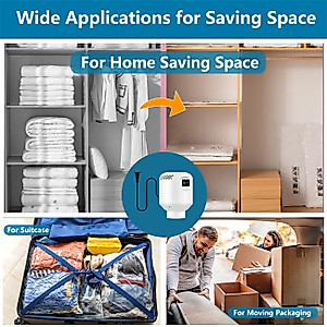 Sakulamon Electric Pump for Vacuum Storage Bags, 55W 4200 Pa Space Saver Vacuum Storage Bag Pump for Compression Clothing, Portable Vacuum Pump for Various Vacuum Sealer Bag (Storage Bag Not Included)