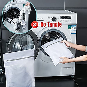 JELBOLIN Laundry Bag Mesh Wash Bags for Delicates Bra, 3 PCS Large Washing Bags with Zipper for Lingerie Clothes, Travel Net Cleaning Bag for Garment Socks 16" x 20"