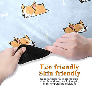 AGONA Cute Corgi Dog Yoga Mat Thick Non Slip Exercise Mat Portable Folding Fitness Workout Mat for Yoga Pilates Home Floor Exercises Children Playtime