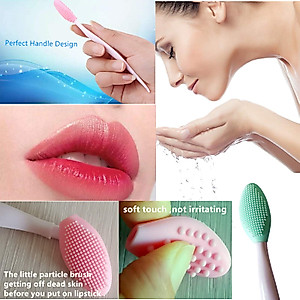 3 PCS Lip Scrub Brush Face Lip Scrubber Tool Face Lip Exfoliator Brush Silicone Lip Brush Exfoliating Lip Brush Lip Scrub Tool for Lips and Face