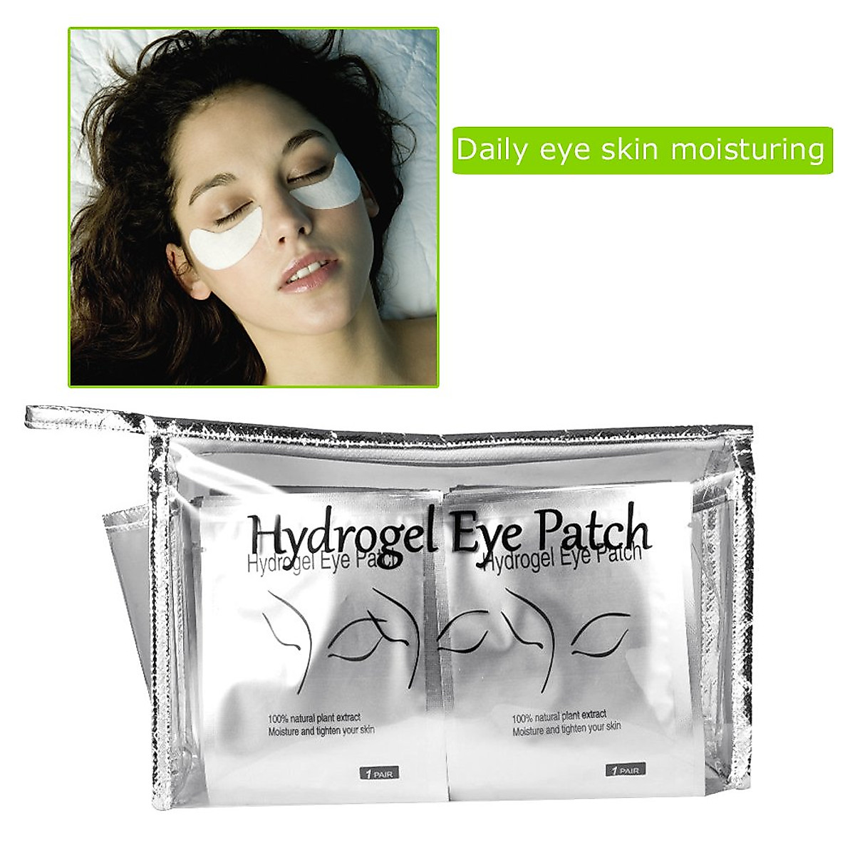 Qleng Eye Pads Lash Extensions Kit, 110 Pairs Hydrogel Patch Gel Pad Beauty Makeup Tool for Under Eyes Eyelash Extension