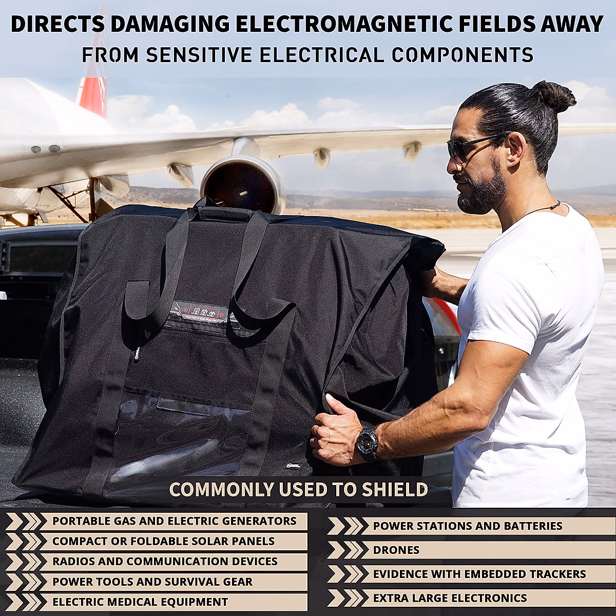 Mission Darkness EMP Protection Faraday Bag Collection Includes Military-Grade XL Faraday Bags for Generators and Solar Panels // RF Shielding, EMP/CME Protection, Preparedness, Security