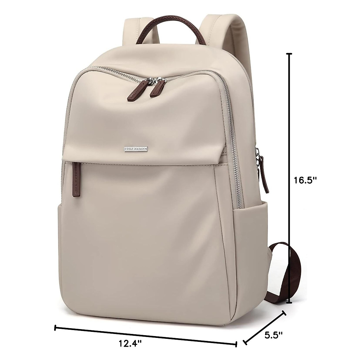 GOLF SUPAGS Womens Laptop Backpack with Separate Laptop Compartment Water Resistant Computer Backpacks Fits 15.6 Inch Notebook Travel Work College Bags (Apricot)