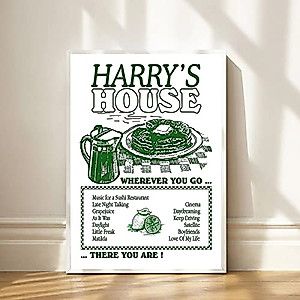 UVAVO Harry Style Poster For Room Decor Green Posters House Music Album Menu List Wall Art Legendary Artist Cover Fashion Cool Rock Singer Dining Living 12X16inch Unframed