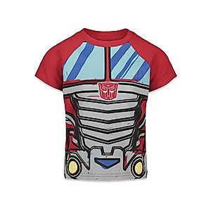 Transformers Optimus Prime Bumblebee Megatron Little Boys 3 Pack Graphic T-Shirts Red/Yellow/Black 7-8