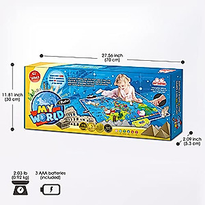 BEST LEARNING i-Poster My World Interactive Map - Educational Talking Toy for Children of Ages 5 to 12 Years Old - Perfect Geography Learning Game as a Gift for Kids Ages 8-12