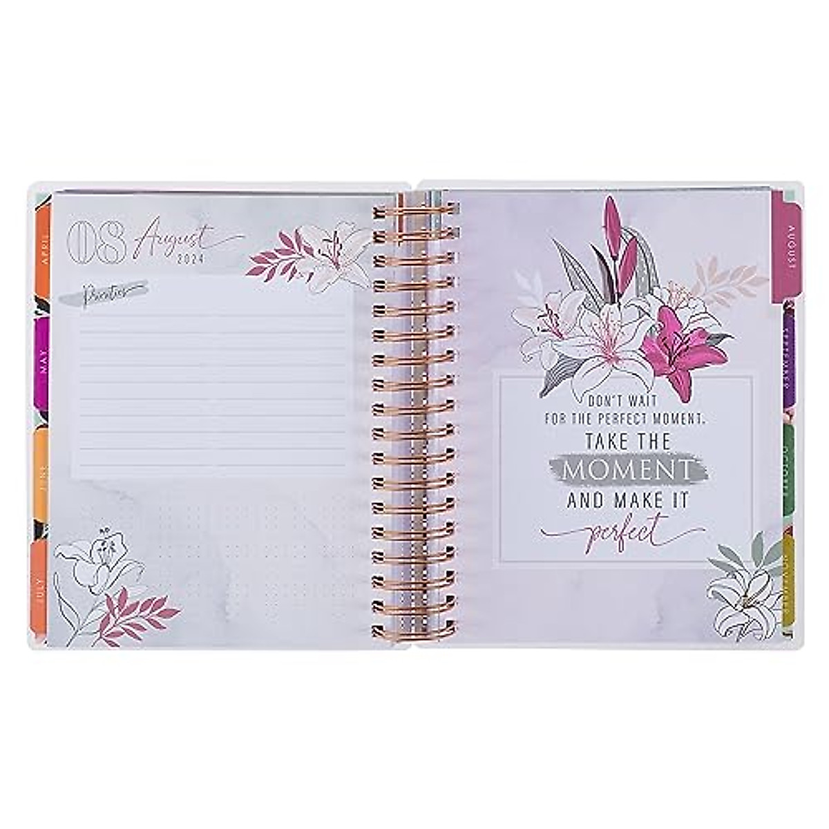 Christian Art Gifts Inspirational 18 Month Wirebound 2024 Planner for Women: I Can Do All This - Philippians 4:13 Bible Verse, Personal Week Organizer w/Elastic Closure Aug 2023-Jan 2025, Teal Floral