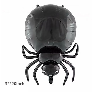 4 Pack Spider Balloons Halloween Spider Foil Balloon for Halloween Party Birthday Haunted House Spooky Decoration Supplies