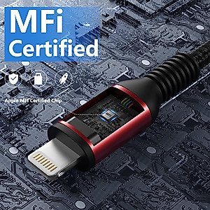 iPhone Charger Cable [Apple MFi Certified] 3Pack 6FT USB-A to Lightning Cable Nylon Braided Fast Charging Cord Compatible with iPhone 14/13/12/11 Pro Max/XR/XS/X/8/7/Plus/6S iPad/iPod/AirPods