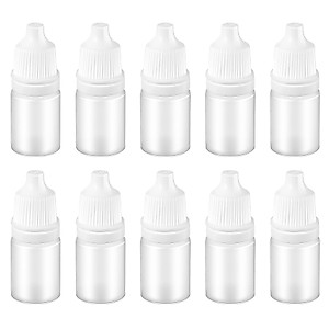 SUPVOX 10PCS Plastic Squeezable Dropper Bottles Empty Drop Bottles Essential Oil Squeeze Bottle Refillable Containers with Caps 5ml