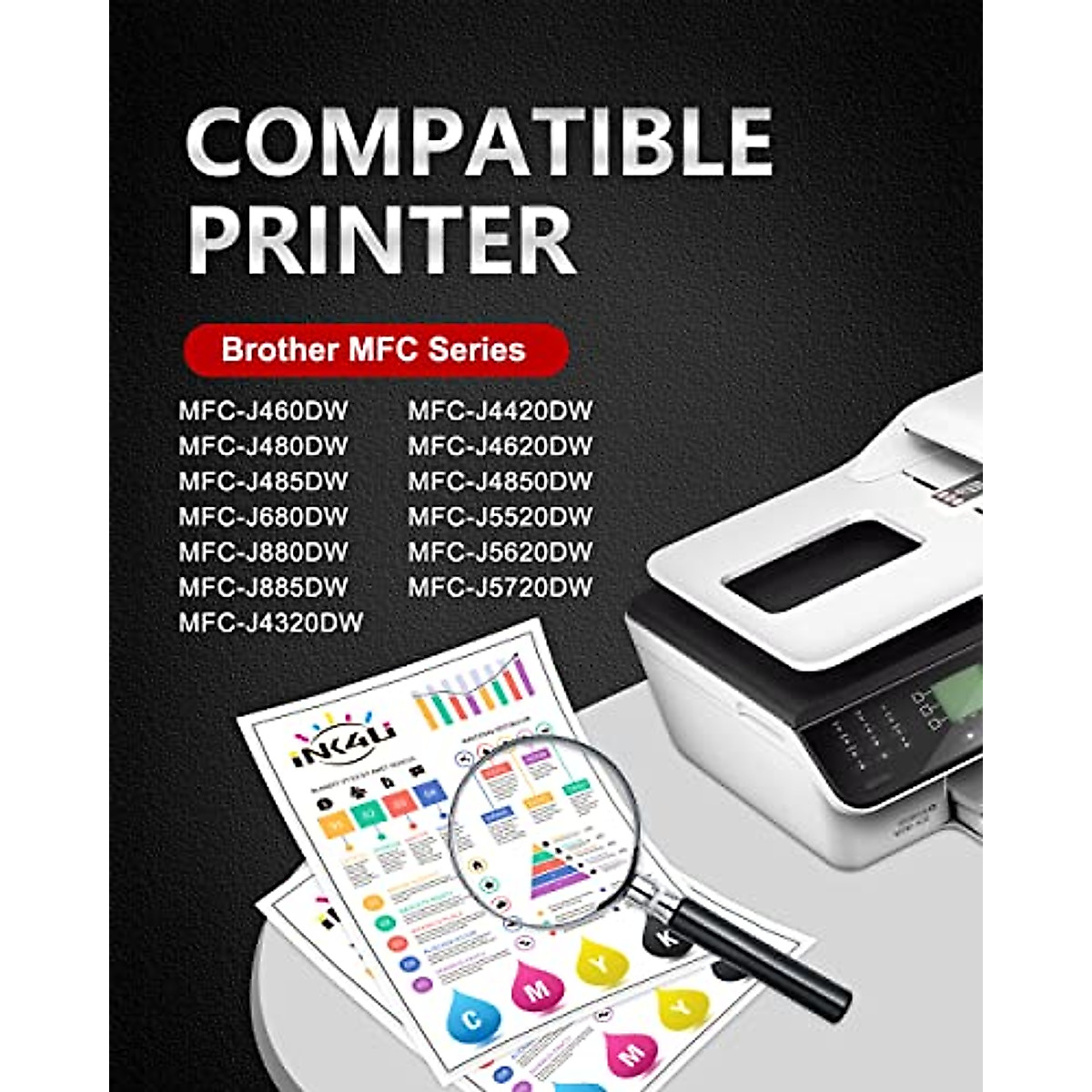INK4U Compatible LC203 LC201 Ink Cartridges Replacement for Brother LC203 Ink Cartridges Brothers printer LC203XL LC201XL for MFC-J480DW MFC-J680DW MFC-J880DW MFC-J885DW J4420DW (4B/2C/2M/2Y,10 Packs)