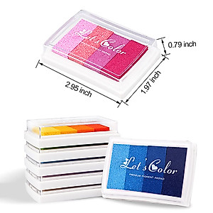 XoreArt Craft Rainbow Finger Ink Pads, Set of 6 DIY Multicolor Craft Stamp Pads for Kids Washable 24 Colors