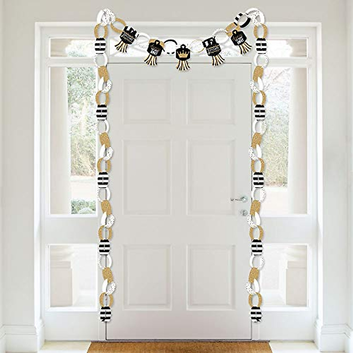 Big Dot of Happiness Prom - 90 Chain Links and 30 Paper Tassels Decoration Kit - Prom Night Party Paper Chains Garland - 21 feet