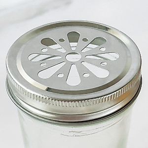 Kate Aspen Mason Jar Lids, Flower Cut Out Straw Lids, Party Favors, Set of 20, Fits 8 oz, 12 oz and 16 oz Mason Jars