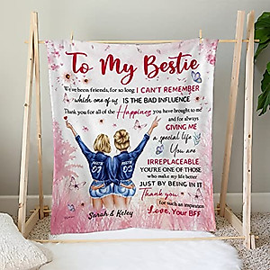 Toyshea Personalized Best Friend Blanket to My Bestie Custom Throws Soft Bed Fleece Sherpa Blankets for Friends BFF Bestie Soul Sisters Birthday Christmas Friendship Day Presents Idea