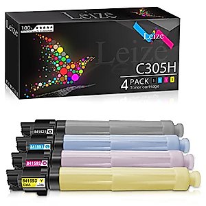 Leize Compatible Toner Cartridge Replacement for Ricoh MP C305 MP C305SP MP C305SPF Series Printers for Ricoh 841621 841591 841592 841593 Toner - Black 12,000 & Color 4,000 Pages [KCMY-4PACK]