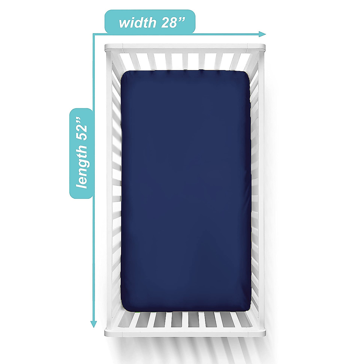 American Baby Company Supreme Fitted Crib Sheet 28" x 52", Enhanced Thickness for Soft, Breathable Neutral 100% Cotton Jersey Comfort, Navy, for Boys and Girls