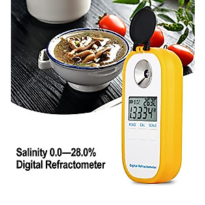 yise-O0616 New For Digital Salt Refractometer Salinity Specific Gravity Meter 0~28% Refractometer Food Salt Content Tester Sodium Chloride NaCl