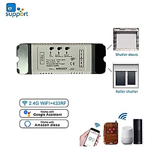 MHCOZY 2CH WiFi RF Wireless Switch Relay,Inching Self-Locking Interlock Mode,Ewelink App Remote for Access Control Smart Garage Door,Compatible with Alexa Goolge Home (USB 5V AC 85-250V)