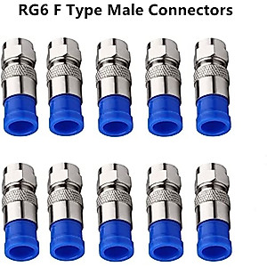 Gaobige Coax Cable Crimper Kit Tool for rg6 rg59 Coaxial Compression Tool Fitting Wire Stripper with Gaobige 10pcs F Compression connectors - Grey