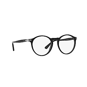 Persol PO3285V Round Prescription Eyewear Frames, Black/Demo Lens, 50 mm