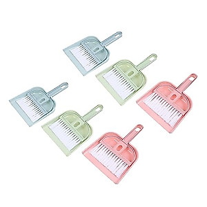 Gogogmee 6 Sets Pet Broom Tiny Keyboard Tiny Dustpan and Brush Desktop Cleaning Broom Household Brooms Desktop Cleaning Tools Mini Broom and Dustpan Cage Cleaner Household Cleaning Brush Pp