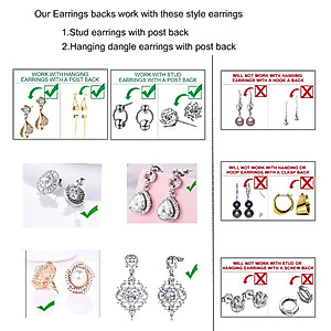 3 Pairs Earring Backs Lifters,925 Sterling Silver Earring Backs for Droopy Ears,Adjustable Hypoallergenic Earring Backs for Heavy Earring (Silver)