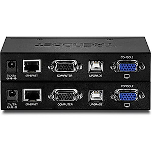 TRENDnet KVM Extension Kit, Extend Keyboard/Video/Mouse Controls, up to 100 Meters (328 ft.), Hot-Keys, Transmitter, Receiver, PS/2, VGA, TK-EX4