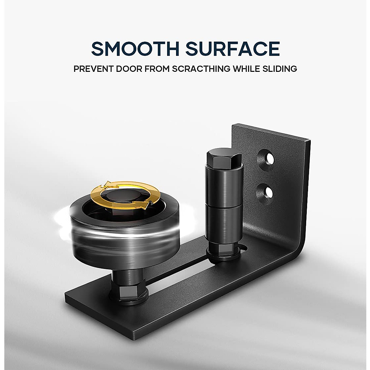 EaseLife 2 Pack Barn Door Floor Guide,8 Assemble Setup Options,Wall Mount System,Adjustable Stay Roller,Flush Flat Bottom Design,Black