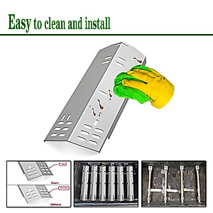 Boloda Grill Replacement Parts, 4 Pack Stainless Steel Grill Heat Plate Shield for Dyna Glo Grill Replacement Parts,Grill Part for Dyna glo DGH474CRP 5 Burner,DGH485CRP, DGH485CRP-D 4 Burner Gas Grill