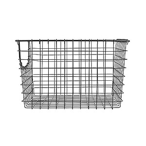 Spectrum Diversified Scoop Wire Basket, Vintage-Inspired Steel Storage Solution for Kitchen, Pantry, Closet, Bathroom, Craft Room & Garage, Pack of 1, Industrial Gray