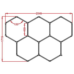 LED Hexagon RGB Garage Light, RGB Hexagon Light - Multi-Mode Light Color Change, for Private Garage KTV Bar Basement Gym Lighting, 5 Pack