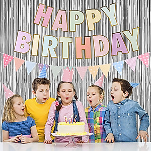 Happy Birthday Banner | Happy Birthday Sign | Birthday Decorations | Birthday Banner for Women Girls| Pastel Birthday Party Decor,Macaron Birthday Signs Banners (multicolour2)