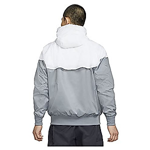 Nike Sportswear Windrunner Men's Hooded Jacket (as1, alpha, s, regular, regular, Smoke Grey/White/Smoke Grey/Black, Small)