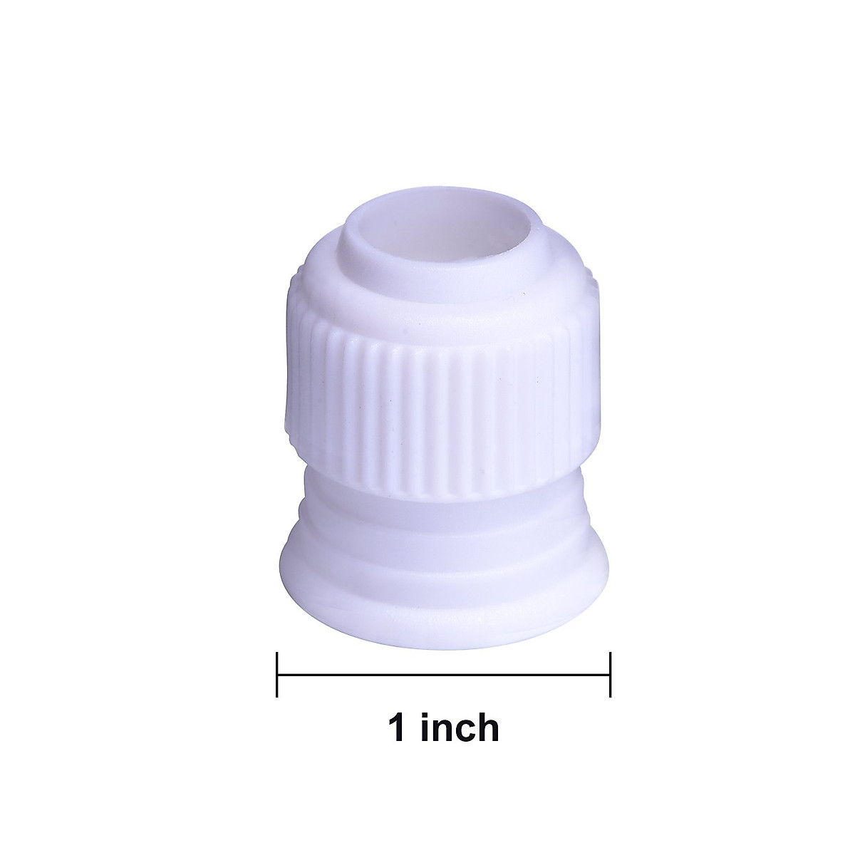 Shappy Coupler Piping Bag Plastic Standard Couplers Cake Decorating Coupler Pipe Tip Coupler for Icing Nozzles, White (12 Pieces, 1.2 x 1 Inch)