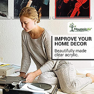 12'' Clear Vinyl Record Shelf - Wall Mount Vinyl Storage - Transparent Vinyl Record Holder - Easy Install Acrylic Album Storage for Home or Studio – Office Home Display Shelves (Pack of 4)