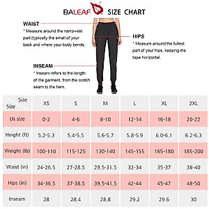 BALEAF Hiking Pants Women Joggers Workout Athletic Lightweight Running Travel Track Pants Quick Dry 2 Zipper Pockets Black S