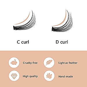 240 PCS Lash Clusters DIY Eyelash Extension 10D/20D Cluster Lashes C Curl 8-16mm Individual Eyelashes Cluster Lashes Wisps Reusable Mini Eyelash Cluster Eyelash Extensions at Home (10D/20D C 8-14mm)