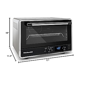 KitchenAid Digital Countertop Oven with Air Fry & Pizza Stone, KCO128CU, Contour Silver