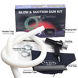 SAKAI Pneumatic Vacuum Cleaner Kit Dual Function Air Vacuum Blow Gun and Suction Vacuum Including Vacuum Bags, Tube & Accessories